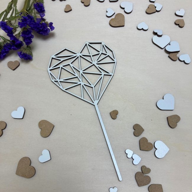 Cake topper corazón geométrico – ArtDekoLaser