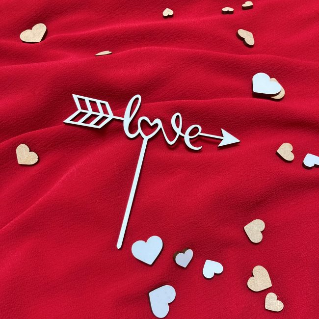 Cake topper corazón geométrico – ArtDekoLaser