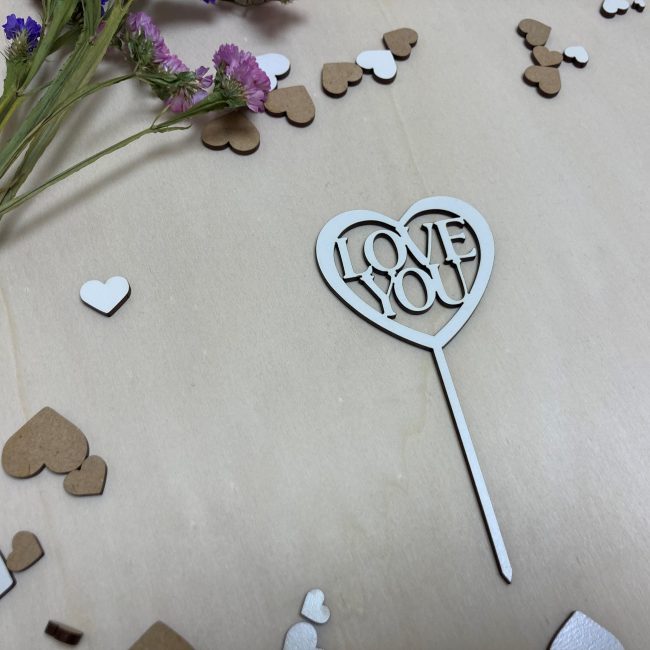 Cake topper corazón geométrico – ArtDekoLaser